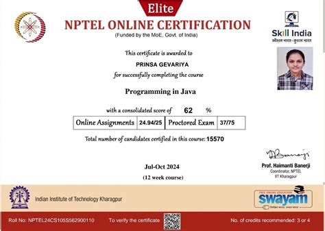 Prinsa Gevariya On Linkedin Javaprogramming Nptel