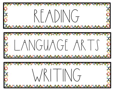 Olympic Themed Editable Subject Headers Made By Teachers