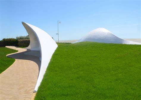 Flanagan Lawrence Completes Shell Shaped Seafront Shelter And Stage