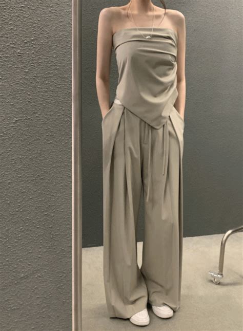 오브제스트 타프 롱 와이드 슬랙스 위시버킷