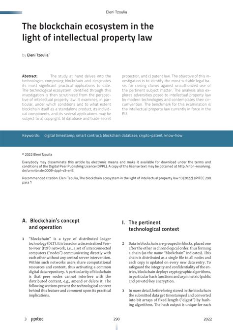 PDF The Blockchain Ecosystem In The Light Of Intellectual Property Law