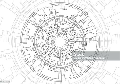 검은 선 미래 기술 흰색 배경 벡터 일러스트 레이 션에 현대 추상 0명에 대한 스톡 벡터 아트 및 기타 이미지 0명 3차원 형태 개념 Istock