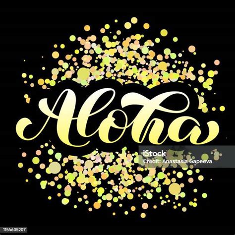 알로하 브러쉬 레터링 하와이 언어 인사말 타이포 그래피 카드 또는 배너에 대 한 벡터 일러스트 레이 션 0명에 대한 스톡 벡터 아트 및 기타 이미지 Istock