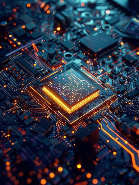Premium Photo Closeup Of A Modern Microprocessor On A Motherboard