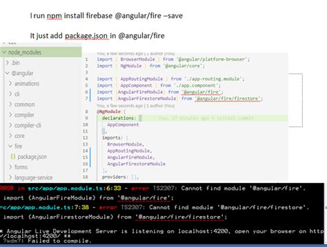 firebase error is cannot find module angular fire ts 2307 stack overflow