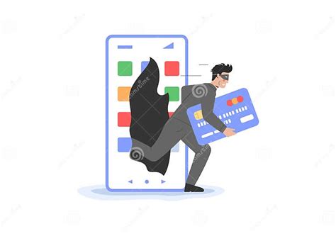 Concept Of Transaction Security Cyber Crime And Hacker Attack Cheater In Face Mask Has Stolen