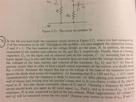 Solved The Circuit For Problem In The Lab You Have Chegg
