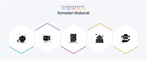 ramadan 25 glyph icon pack including moon masjid announcement mosque ramadhan 19738848