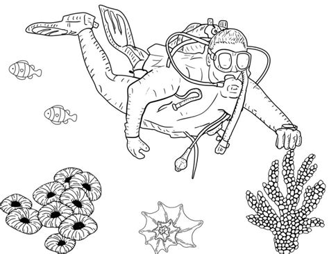 Dibujos De Buceo Para Colorear