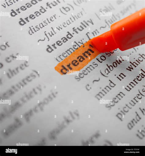 Orange Marker Highlighting Word In Dictionary Stock Photo Alamy