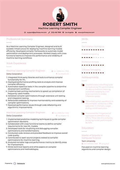 10 machine learning compiler engineer resume samples and templates for 2025
