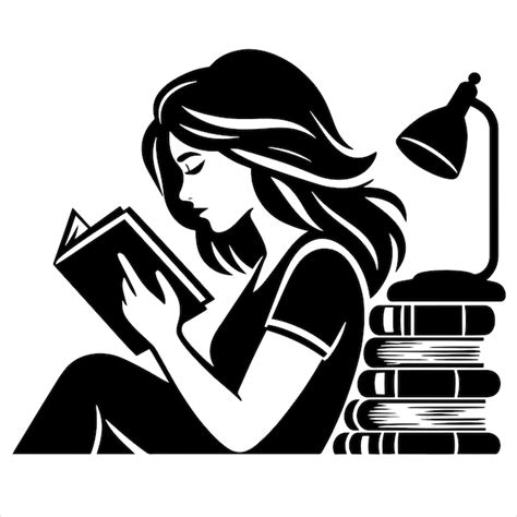 Premium Vector Girl Reading Book Svg