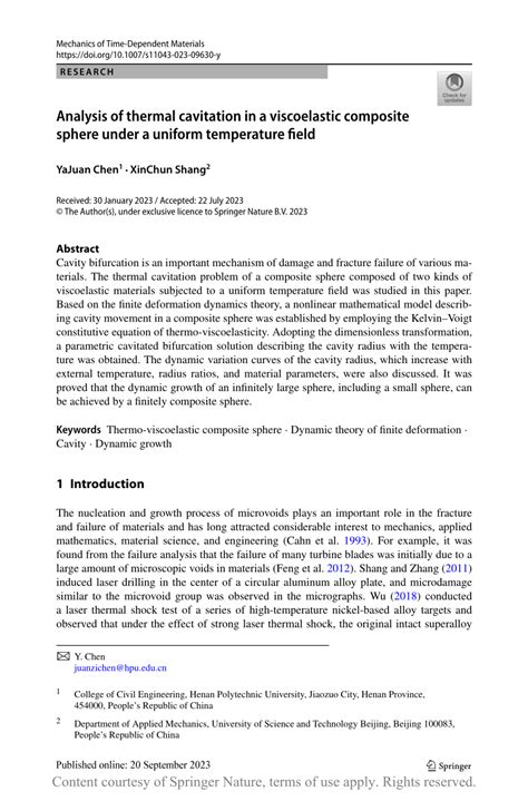 analysis of thermal cavitation in a viscoelastic composite sphere under