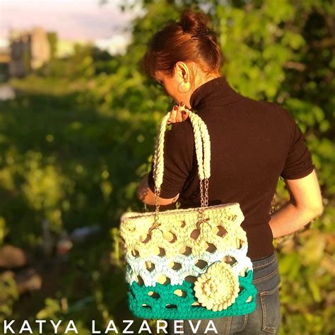 Вязаная голубая пляжная сумка из трикотажной пряжи в интернет-магазине ...