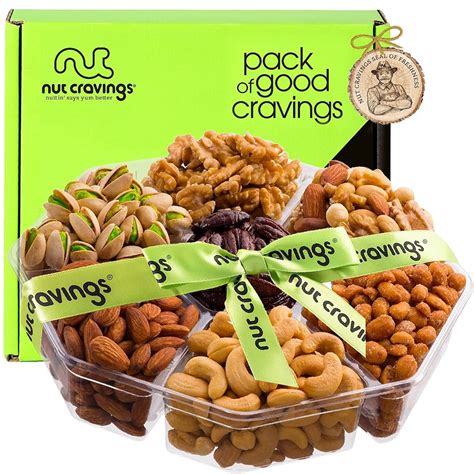 Deluxe Mixed Nuts T Basket With Green Ribbon Perfect Birthday Care