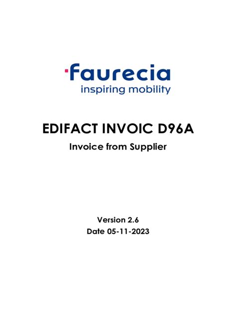 Fillable Online Edifact Invoic D96a Invoice From Supplier Version 2 4 Fax Email Print