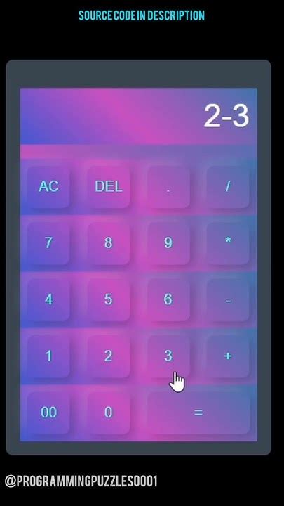 Calculator App In Html And Css Html Css Code Coding Program App Vscode Calculator Youtube