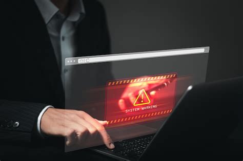 Premium Photo System Warning Hacked Alert Or Notification Error Maintenance Cybersecurity