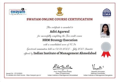 Aditi Agarwal On Linkedin Onlinecourses Iimahmedabad Swayam Strategyhrm Hr Hrcourses