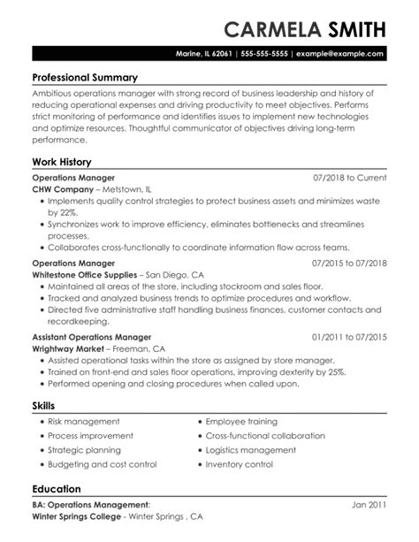 Operations Manager Resume Examples For 2026