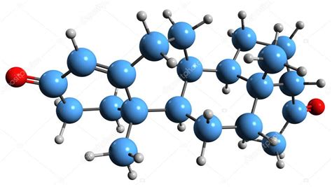 Imagen 3d De La Fórmula Esquelética De Progesterona Estructura Química Molecular Del Esteroide