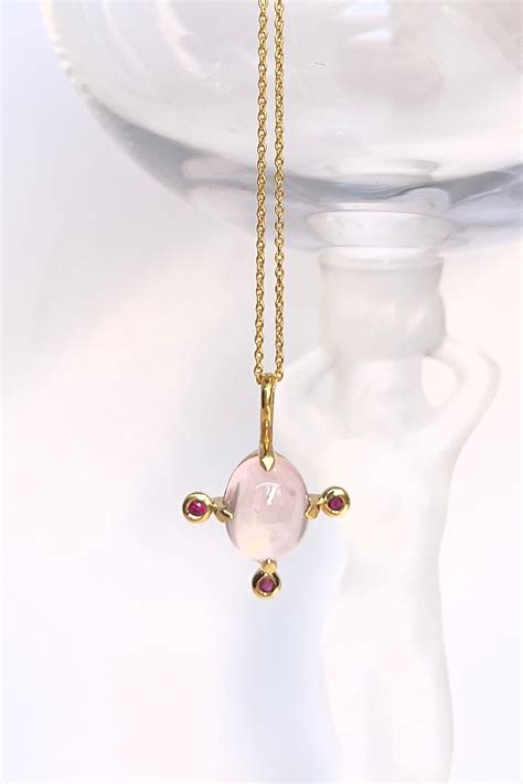 Rose Quartz Pendant Mombasa Rose Boutique Pink Rose Quartz Gold