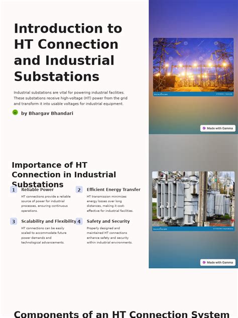 Introduction To Ht Connection And Industrial Substations Pdf