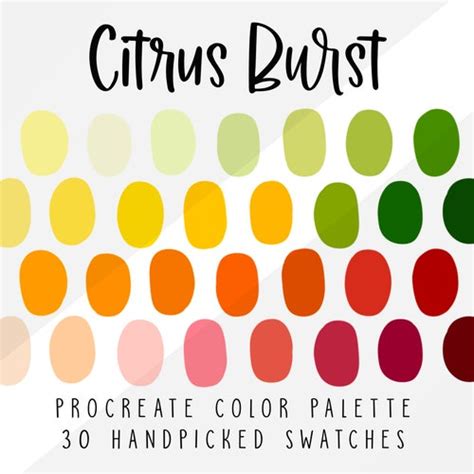 Bright Dreamy Procreate Color Palette Color Swatches Etsy