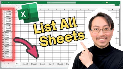 List All Your Sheets Efficiently In Excel 10 Levels Youtube