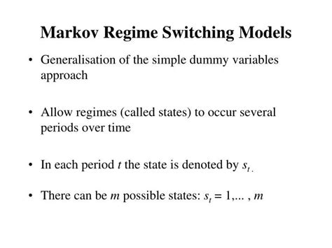 Ppt Markov Regime Switching Models Powerpoint Presentation Free