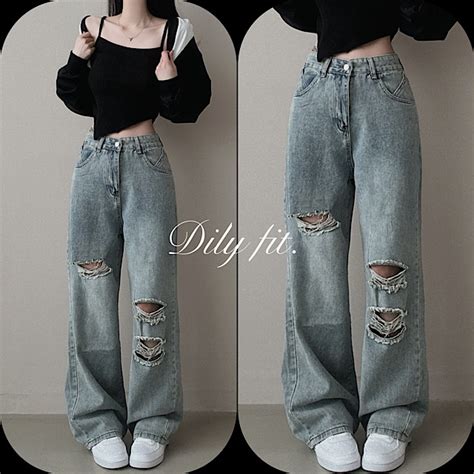 럽앤썸 핏보장빈티지 데미지 찢청 데님 와이드 팬츠 3size