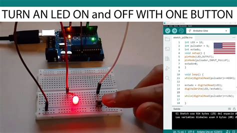 How To Control An Led With A Pushbutton Step By Step Arduino Tutorial Youtube