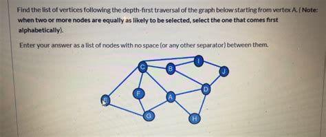 Solved Find The List Of Vertices Following The Depth First
