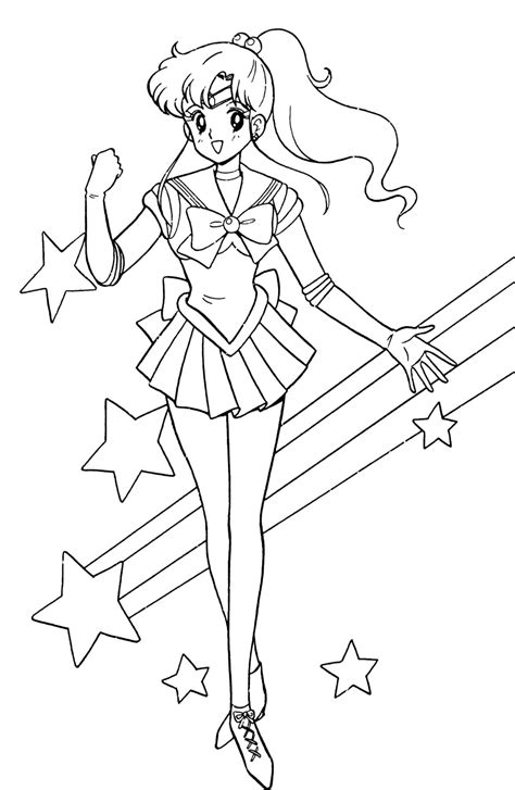 Sailor Jupiter Action Coloring Page Anime Coloring Pages