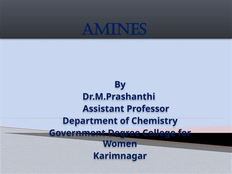Amines Class 12 Ppt Cbse Pptx
