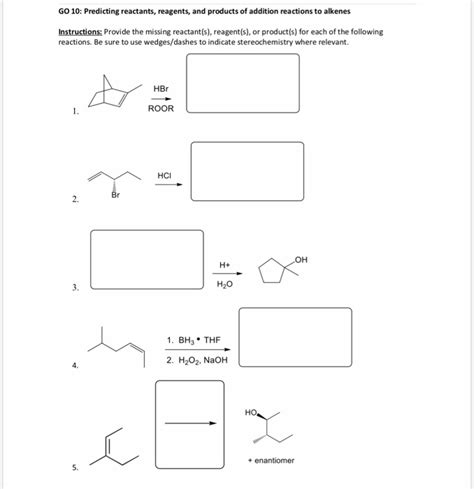 Solved Instructions Provide The Missing Reactant S Chegg