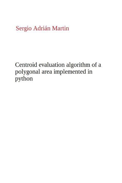 Centroid Evaluation By Sergio Adrian Martin Pdfipadkindle