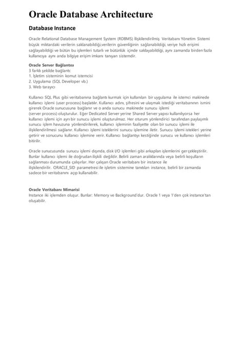 Oracle Database Architecture Pdf