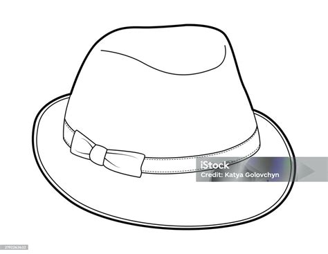 밴드와 활이 있는 페도라 모자 머리 패션 액세서리 캡 의류 테크니컬 일러스트레이션 남자를 위한 벡터 Headgear 0명에 대한