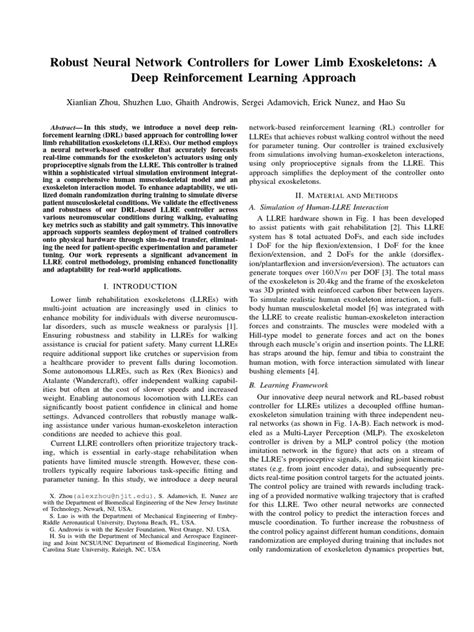 Robust Neural Network Controllrs For Lower Limb Exoskeletons Pdf Simulation Walking