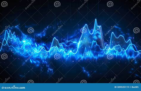 Dynamic And Vibrant Digital Waves Illustration With Particle Effects In Blue Hues Depicting