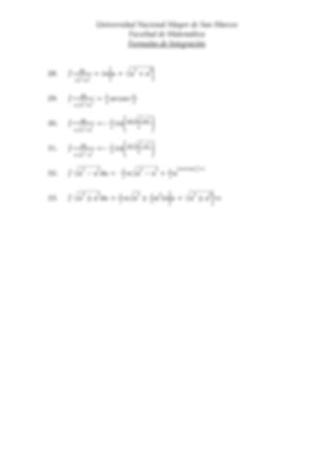 Solution Formulas De La Integraci N Studypool