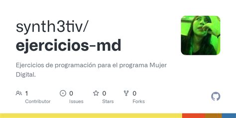 GitHub synth tiv ejercicios md Ejercicios de programación para el programa Mujer Digital