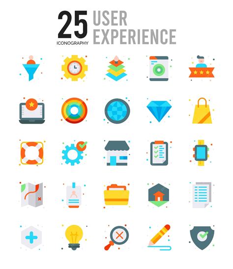 Premium Vector 25 User Experience Flat Icon Pack Vector Illustration
