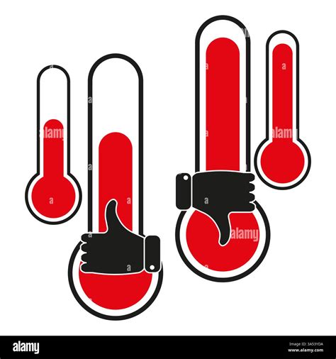 Temperature Scale Icon Heat Measurement Symbol Red Thermometer Sign Vector Weather Concept