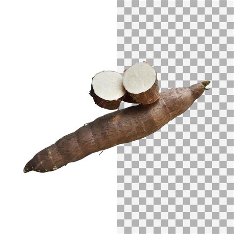 Premium Psd Floating Of Brown Cassava With Sliced Of Cassavaearthy