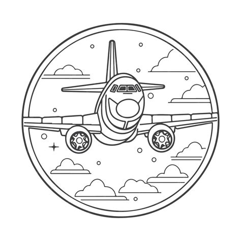 Premium Vector Sketch Hand Drawn Single Line Art Coloring Page Air Plan