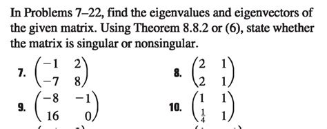 Solved In Problems 7 22 Find The Eigenvalues And