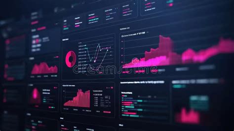 Blank Infographics Concept Futuristic Data Visualization Dashboard With Dark Mode Interface