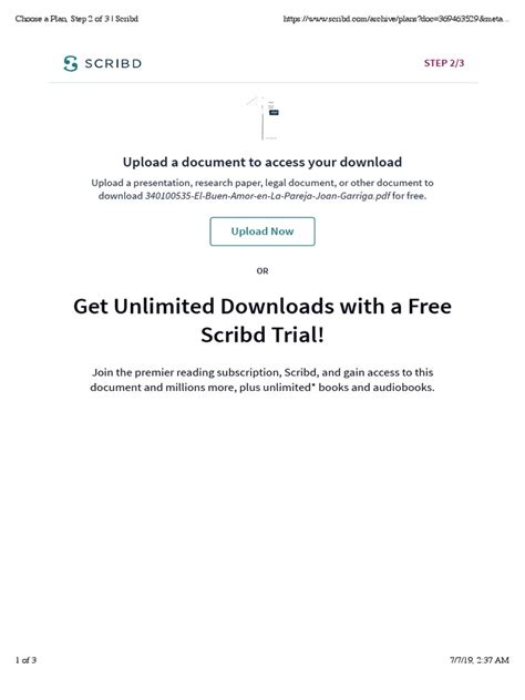 Choose A Plan Step 2 Of 3 Scribd Pdf Scribd Service Industries